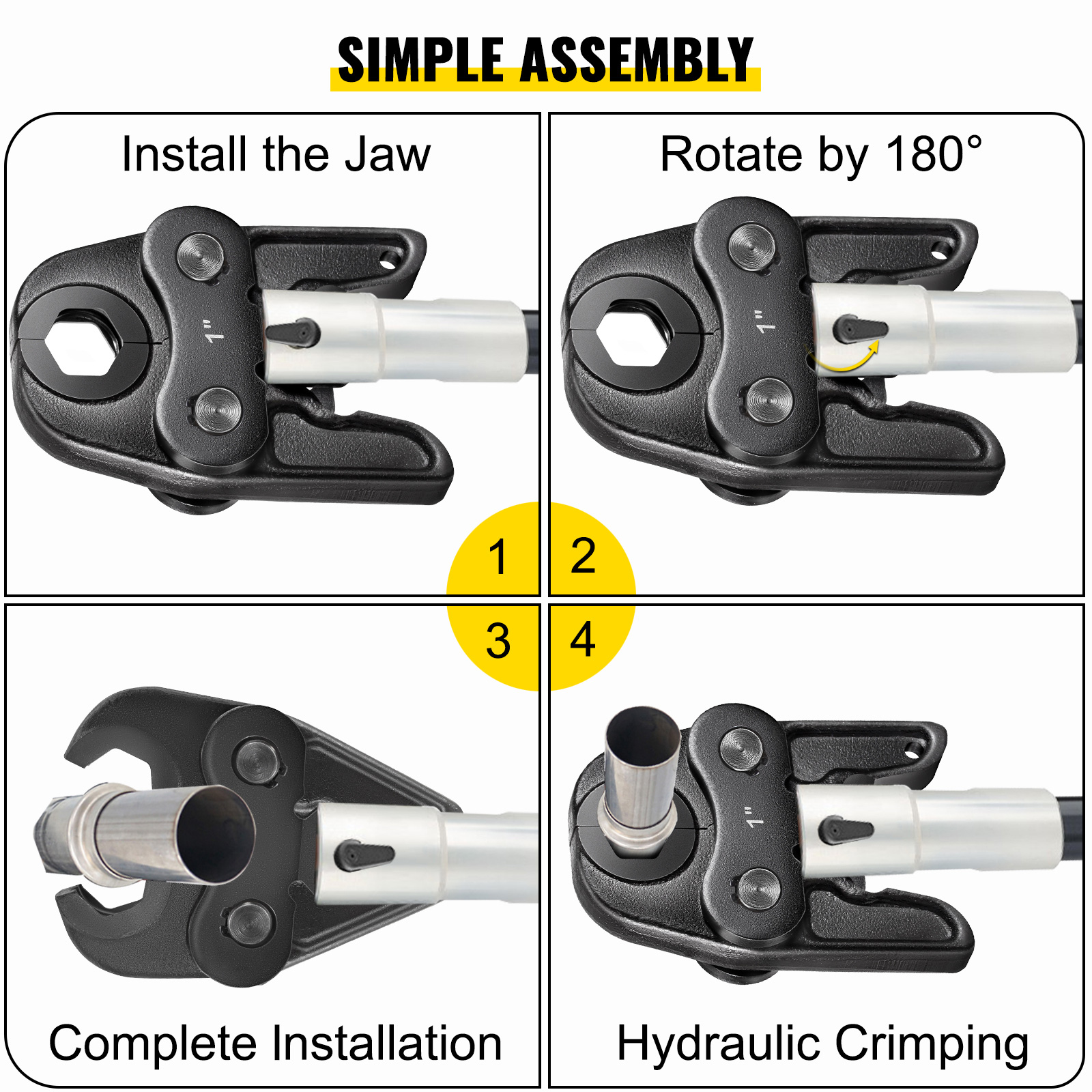 Vevor Compact Propress Jaw Tool 1″ Compact Press Jaw For Inline Press ...