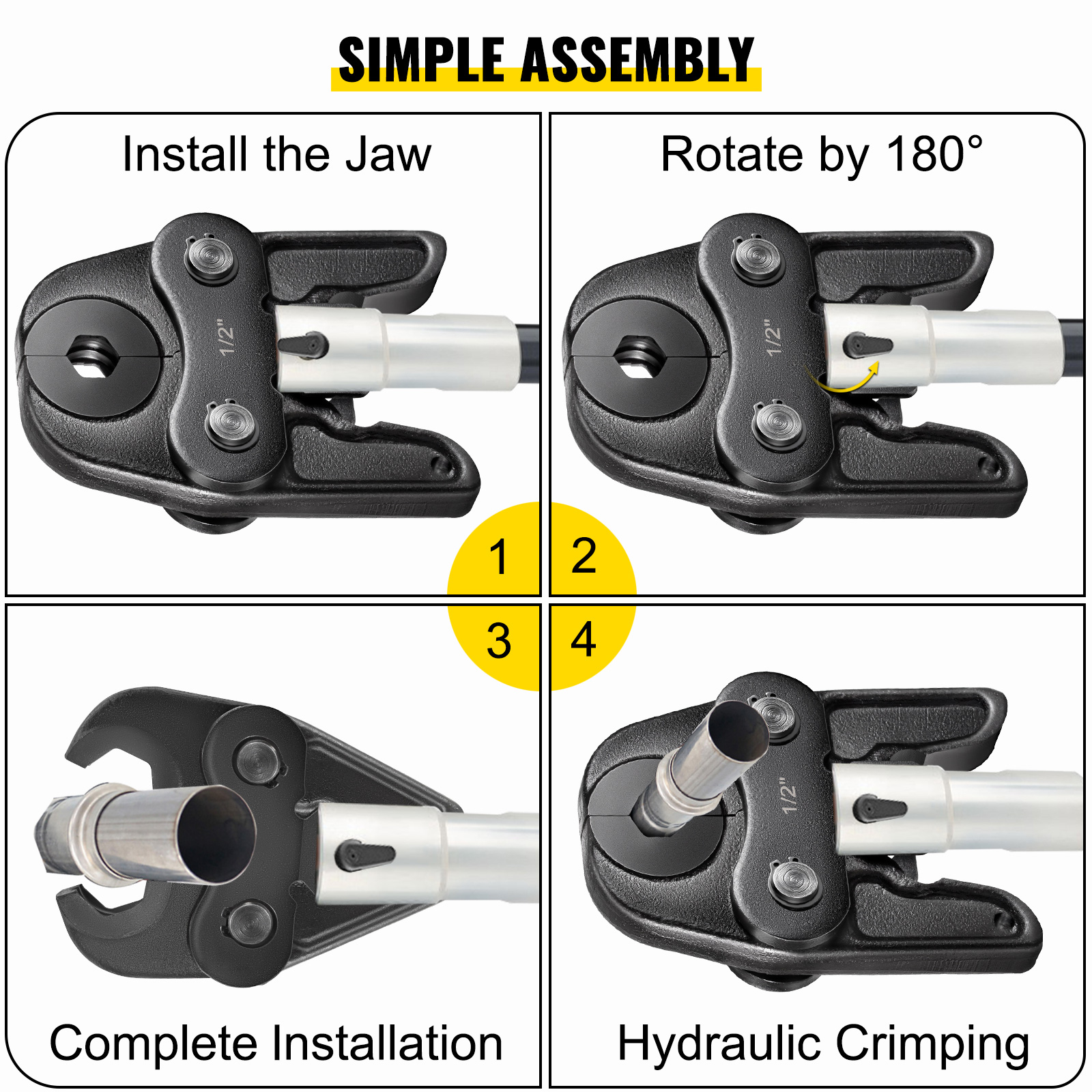 Vevor Compact Propress Jaw Tool 1/2″ Compact Press Jaw For Inline Press ...