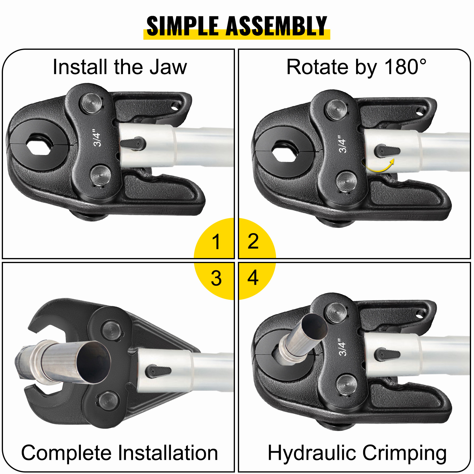 Vevor Compact Propress Jaw Tool 3/4″ Compact Press Jaw For Inline Press ...