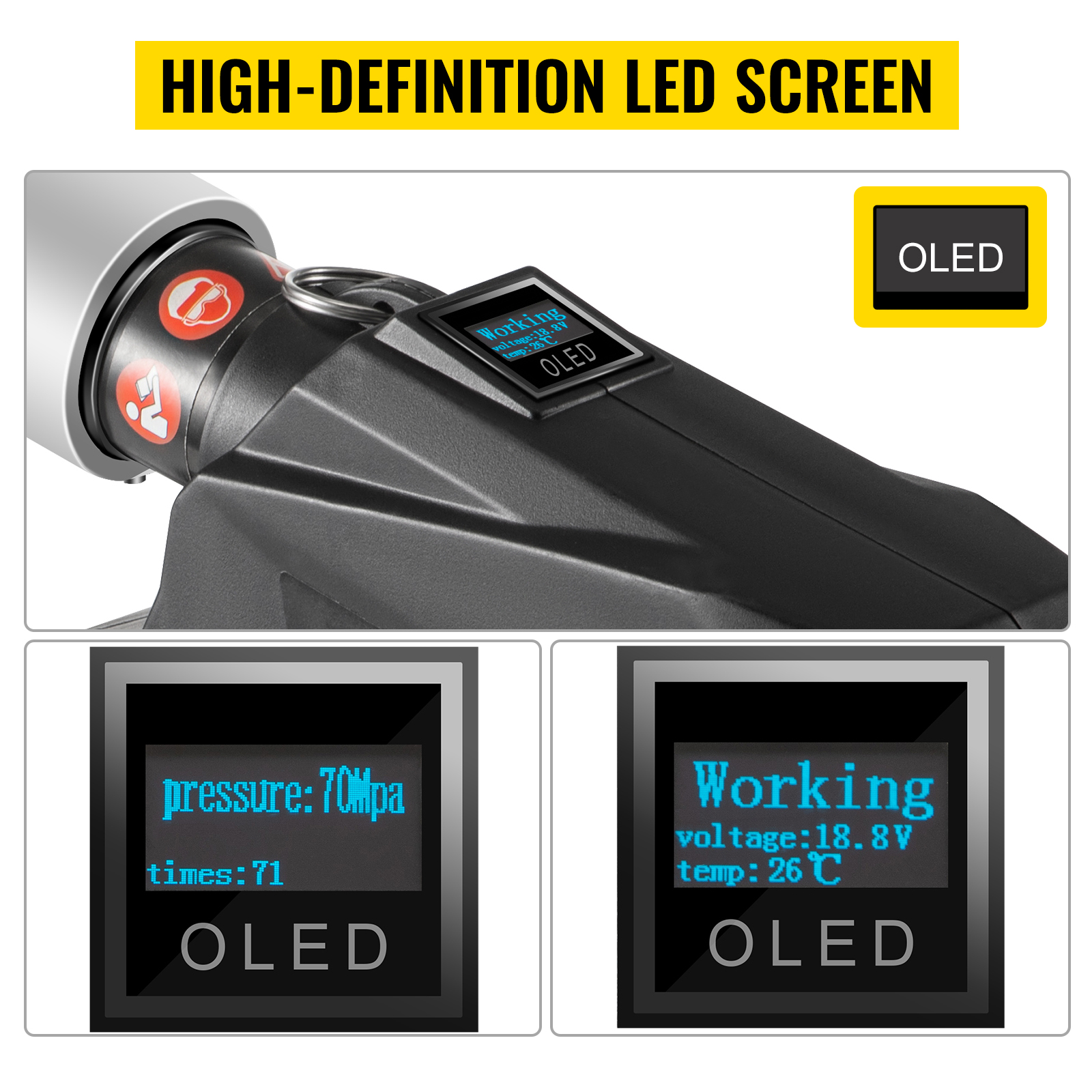 VEVOR Propress Kit 18V Tools Propress with 1/2" 3/4" 1"1-1/4" 1-1/2" 2 ...