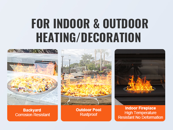 VEVOR 12 inch Round Drop-in Fire Pit Pan, Stainless Steel Fire Pit ...