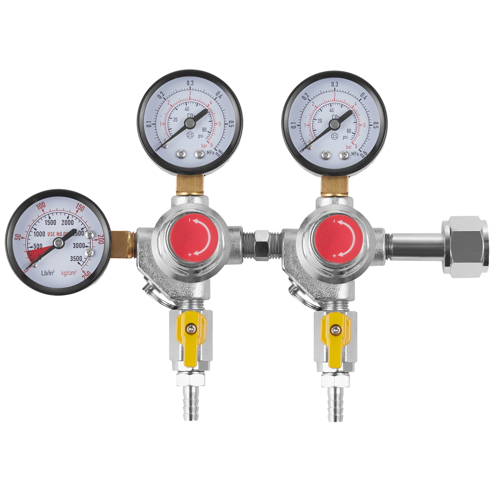 VEVOR 5 Lbs CO2 Tank Aluminum CO2 Regulator Gauge with Check Valve ...