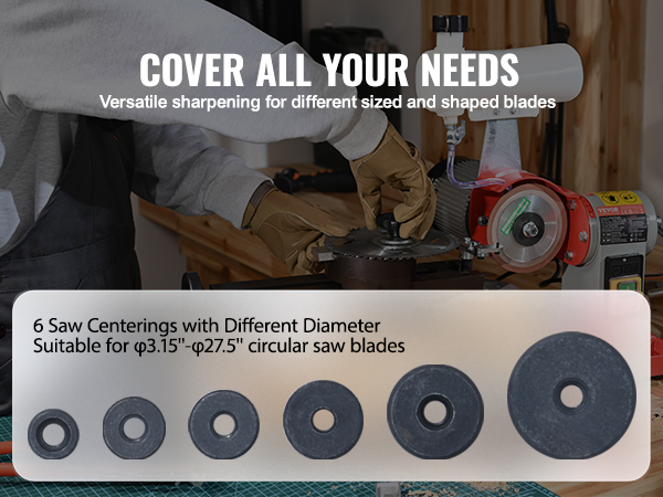 VEVOR Circular Saw Blade Sharpener, 370W Saw Blade Grinding with Water ...