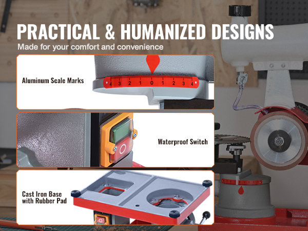VEVOR Circular Saw Blade Sharpener Grinder 370W 3600RPM with Water Tank ...