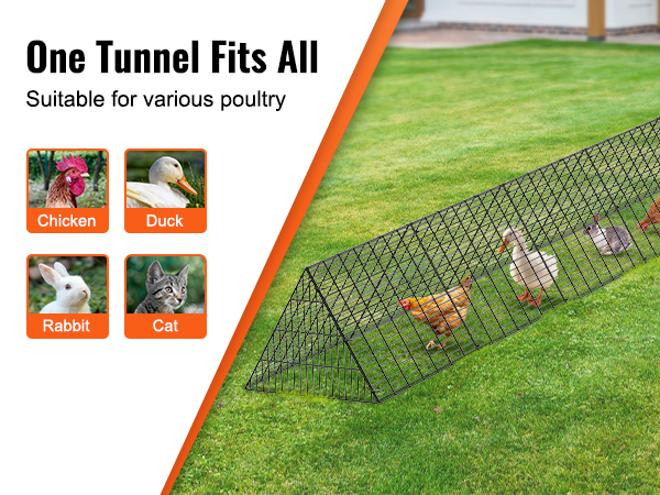 VEVOR Chicken Tunnels, 236.2 x 157.5 x 24.2 inch(LxWxH) Chicken Tunnels ...