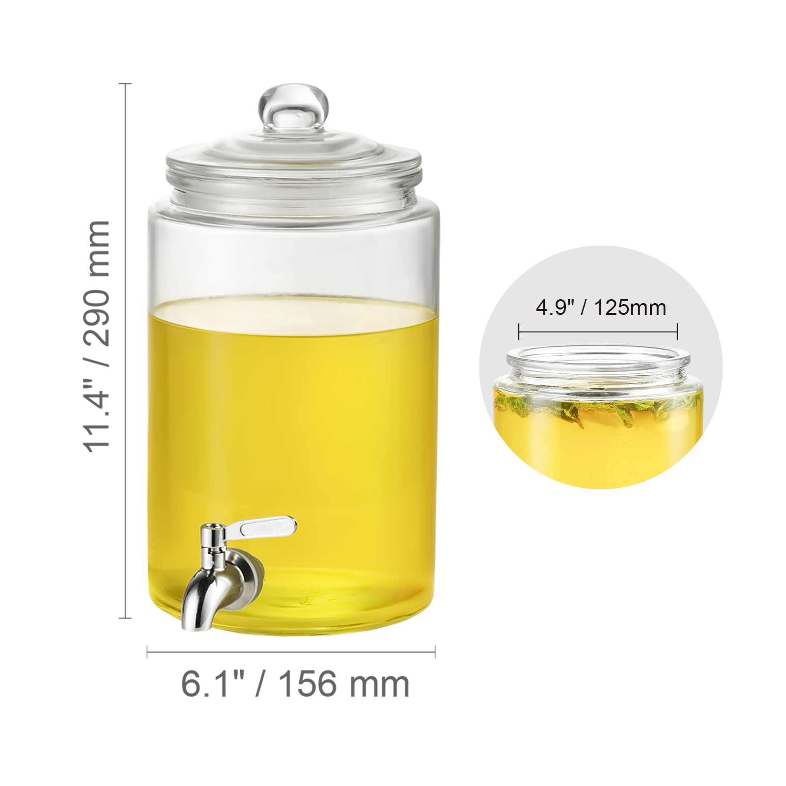 VEVOR Beverage Dispenser, 1 Gallon Drink Dispensers for Parties, Glass ...