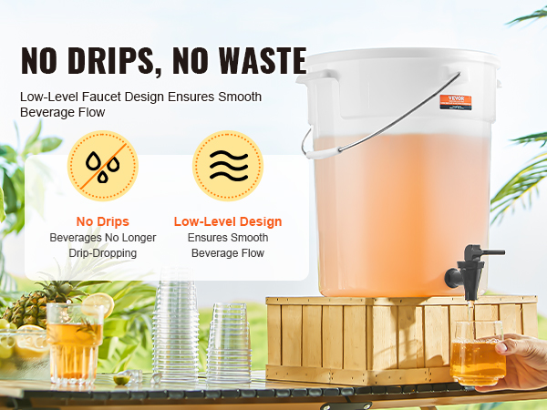 VEVOR Beverage Dispenser, 5 Gallon Drink Dispensers for Parties ...