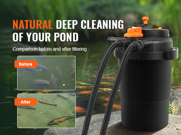 VEVOR Bio Pressure Pond Filter, Up to 2000 Gallons, with 13W UV-C Light ...