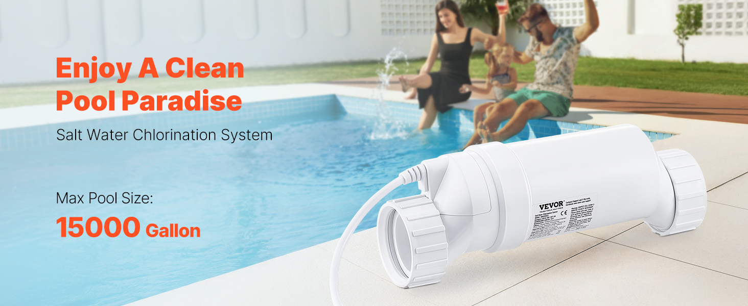 Salt Water Chlorinator System W3T-Cell-3 for In-Ground Pool 15000 Gallons | VEVOR US