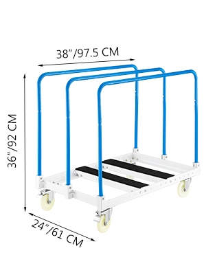 VEVOR Panel Cart Dolly 1000lbs Capacity, Drywall Sheet Cart 38 Inch ...