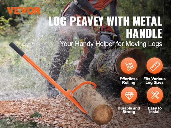 VEVOR Log Peavey 46,5 i Metal Håndtag Log Lifter Max 19 i Åbning Log ...