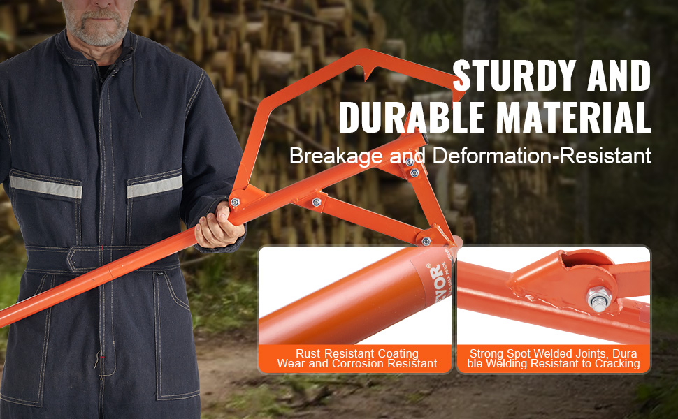 VEVOR Timberjack 46.5 in Heavy Duty Log Lifter for Max 25" Dia Logs ...