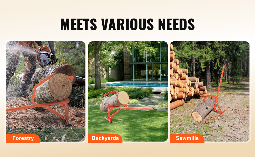 VEVOR Timberjack 46.5 in Heavy Duty Log Lifter for Max 25" Dia Logs ...