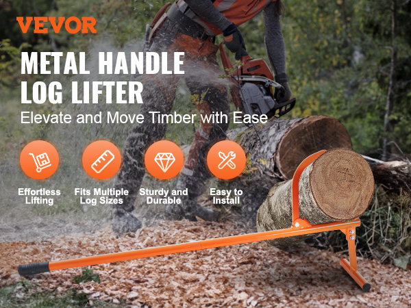 VEVOR Timberjack 48 in Heavy Duty Log Lifter Metal Handle for Max 15 ...