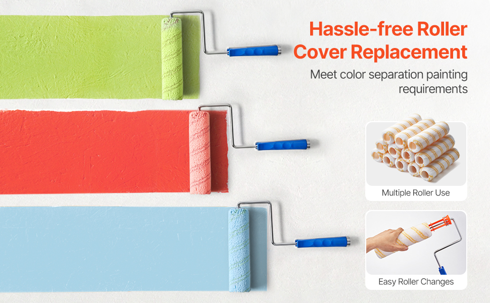 Paint Roller Covers 12 Pack 9" Roller Covers Kit 3/8" Naps for Painting ...