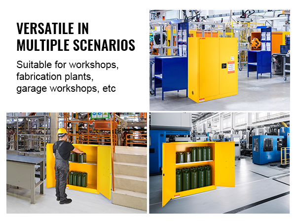 VEVOR Flammable Safety Cabinet, 30 Gal, Cold-Rolled Steel Flammable ...