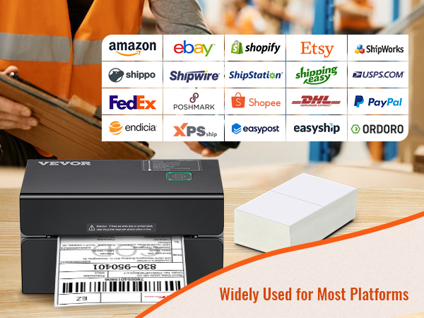 VEVOR HD(300DPI) Thermal Label Printer, Shipping Label Printer with ...