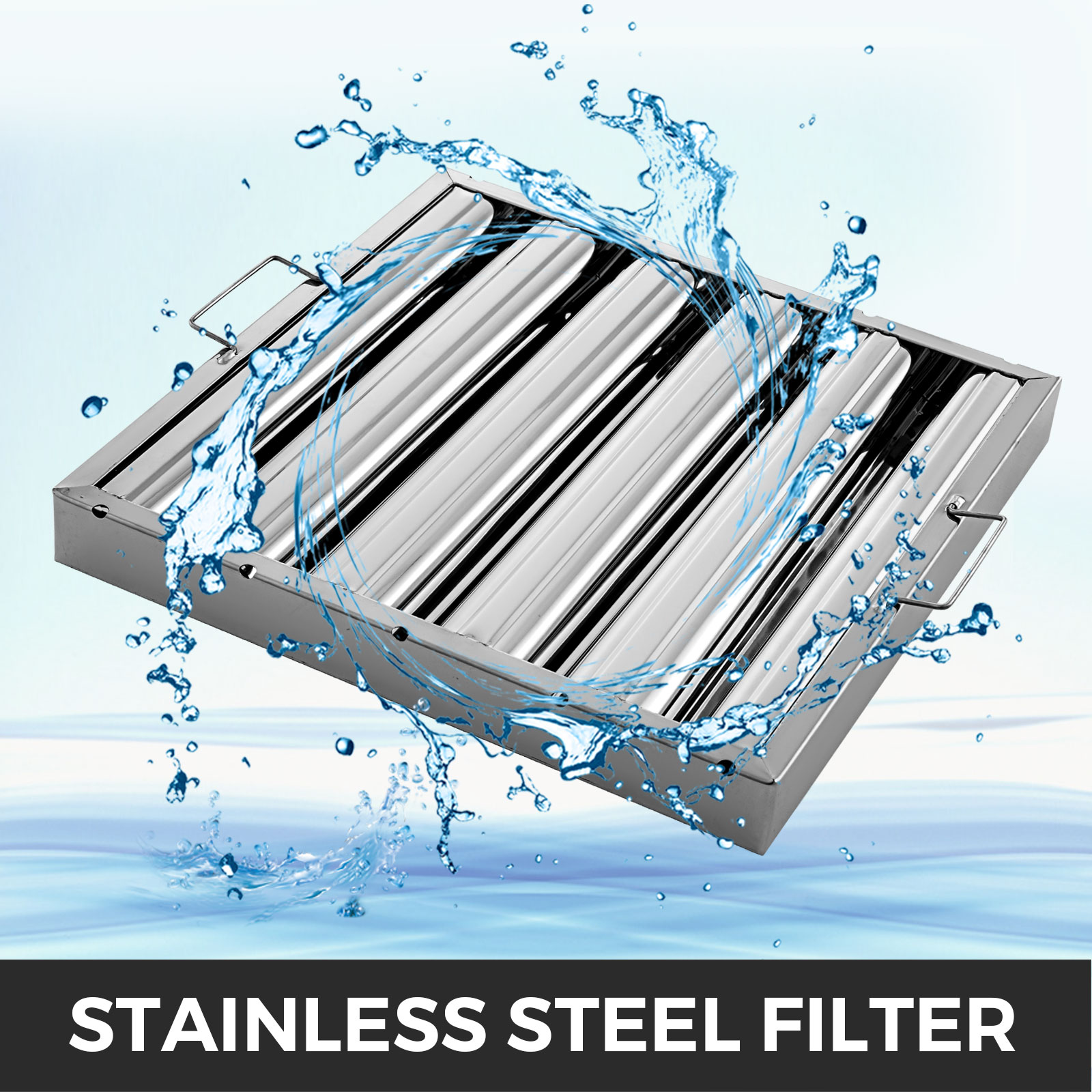 VEVOR Set of 6 Restaurant Hood Filter 15.5W x 15.5H Inch 430 Stainless ...