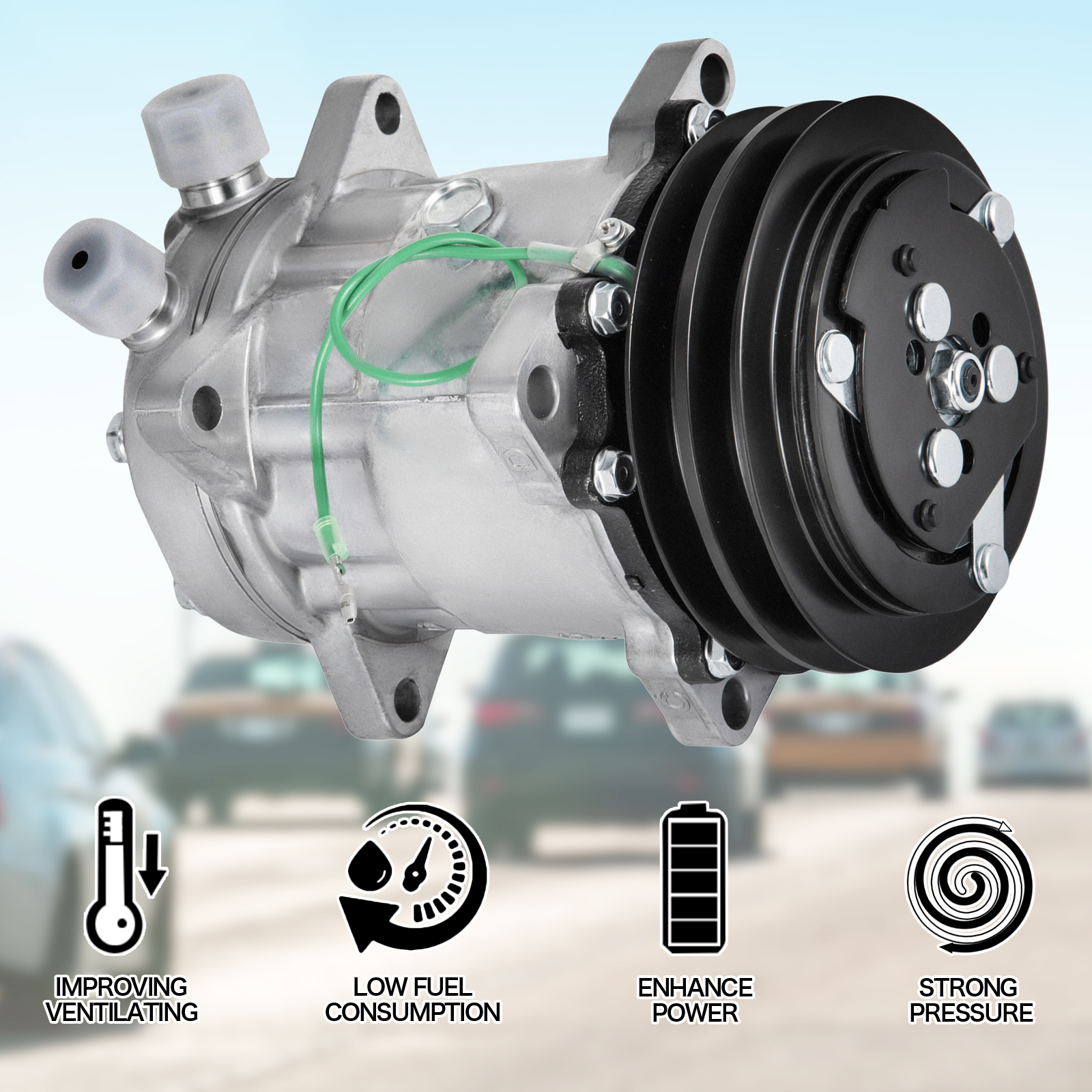 Brand New Premium Quality AC Compressor & A/C Clutch Replaces Sanden ...