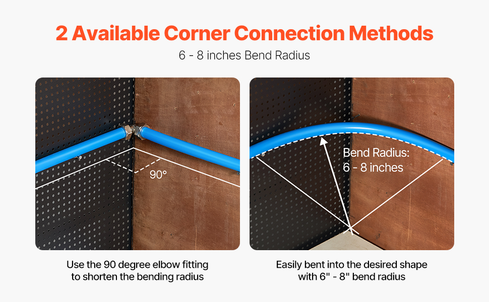 VEVOR Air Compressor Line Kit 3/4'' x 300FT HDPE/Aluminum Air Piping ...