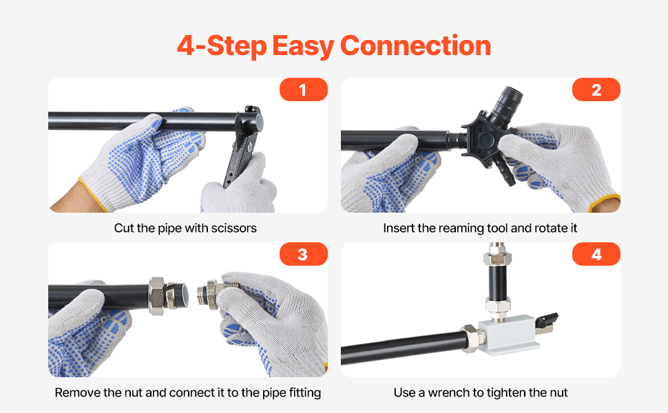 VEVOR Air Compressor Line Kit 3/4'' x 100FT PU Air Compressor Line ...