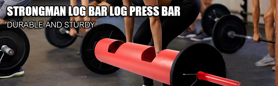 VEVOR 10" Dia Steel Strength Log Bar, 700 Lbs Capacity Barbell Bar, Red ...