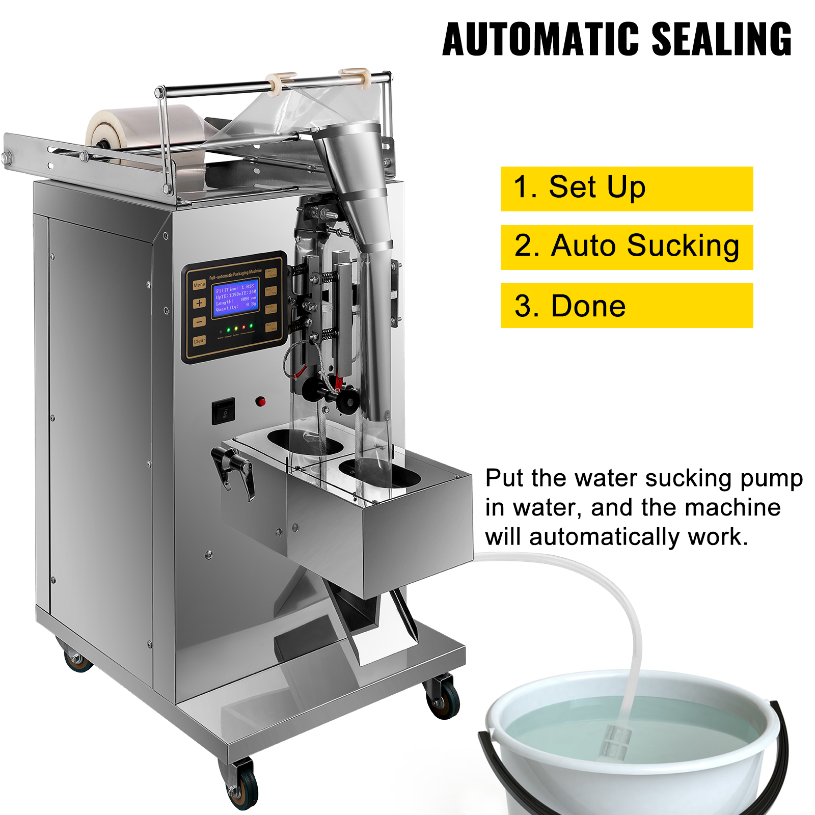 VEVOR Automatic Liquid Sealing Machine Food-Grade Stainless Steel ...