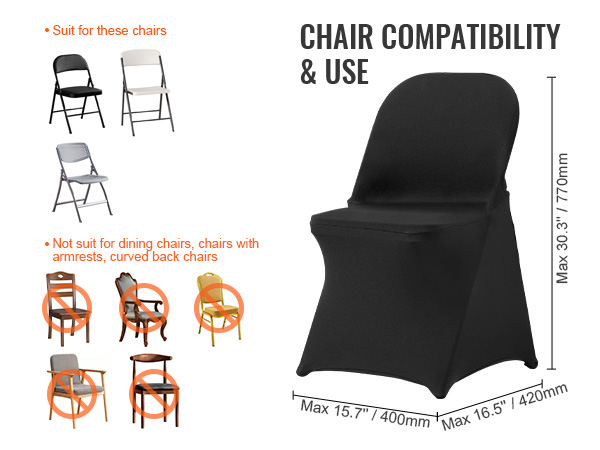VEVOR Stretch Spandex Folding Chair Covers, Universal Fitted Chair ...