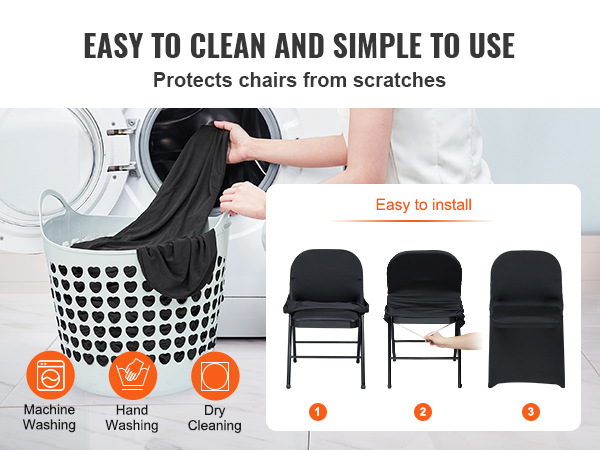 VEVOR Stretch Spandex Folding Chair Covers, Universal Fitted Chair ...