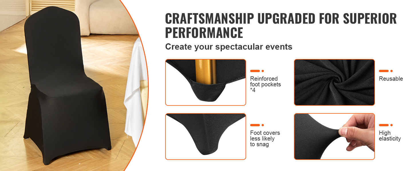 VEVOR Stretch Spandex Folding Chair Covers, Universal Fitted Chair ...