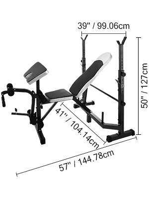 Multi Station Weight Bench Press Leg Curl Home Gym Weights Equipment ...