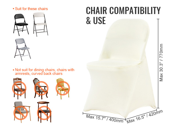 VEVOR Stretch Spandex Folding Chair Covers, Universal Fitted Chair ...