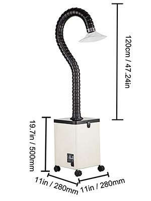 VEVOR Filter Fume Extractor Pure Air Fume Extractor 80W with 3 Stage ...
