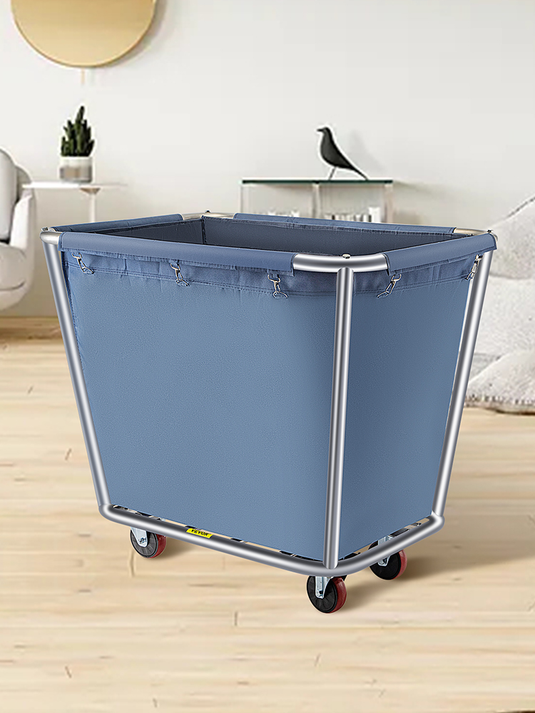 VEVOR Basket Truck, 12 Bushel Steel Canvas Laundry Basket, 3" Diameter ...