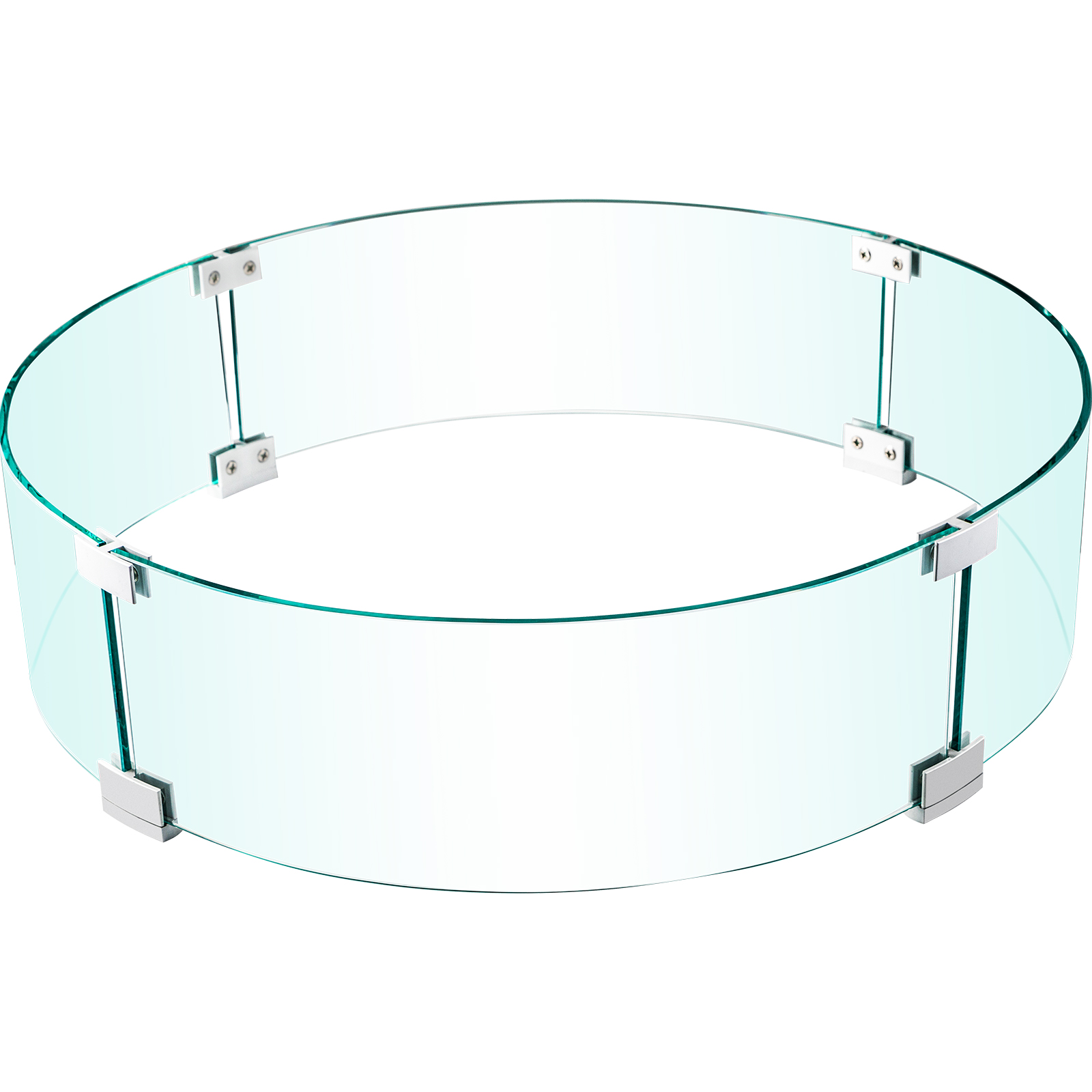 VEVOR Fire Pit Wind Guard, 24 x 24 x 6 inch Glass Flame Guard, Round ...
