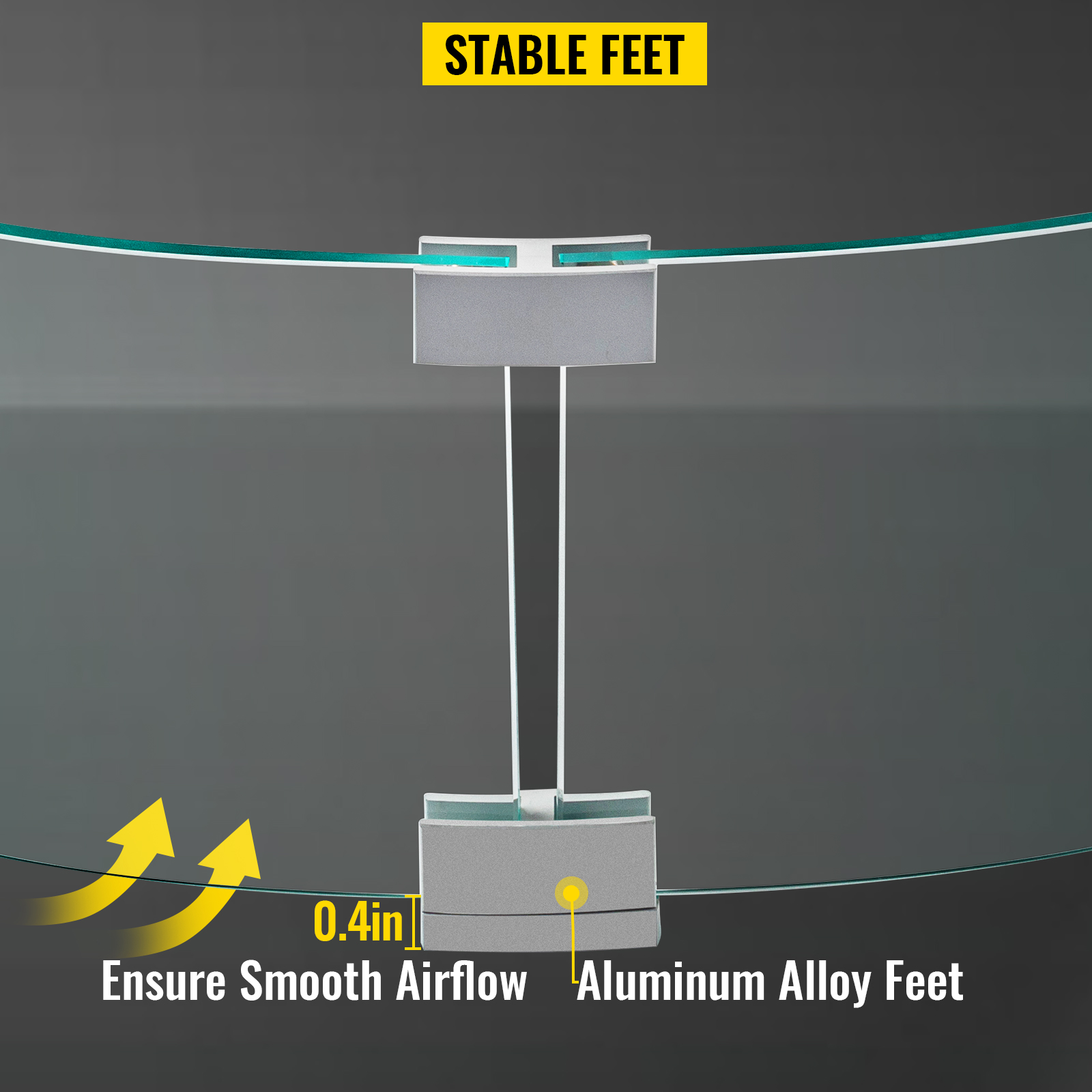 VEVOR Fire Pit Wind Guard, 59 x 59 x 7.9 inches Glass Flame Guard ...