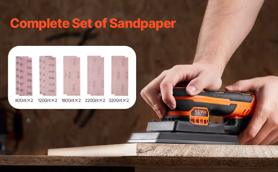 3/8 Sheet Sander 350W 6 Speeds Brushless Finishing Sander for ...