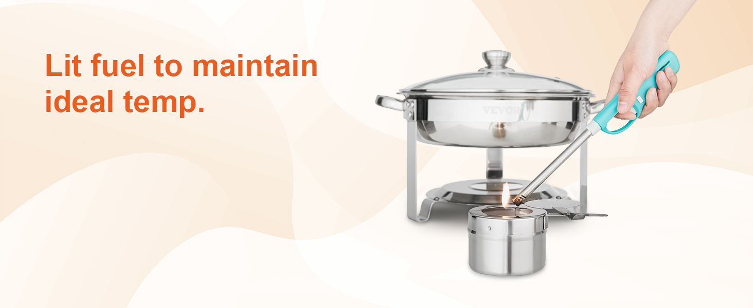 VEVOR 2-Pack Round Chafing Dish Set with Full-Size 4Qt Pan Glass Lid ...