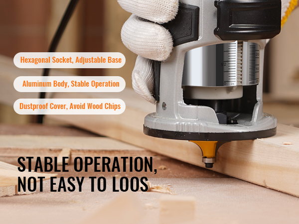 Vevor Wood Router 1 25hp 800w Compact Wood Trimmer Router Tool 30000rpm Max Speed 6 Variable