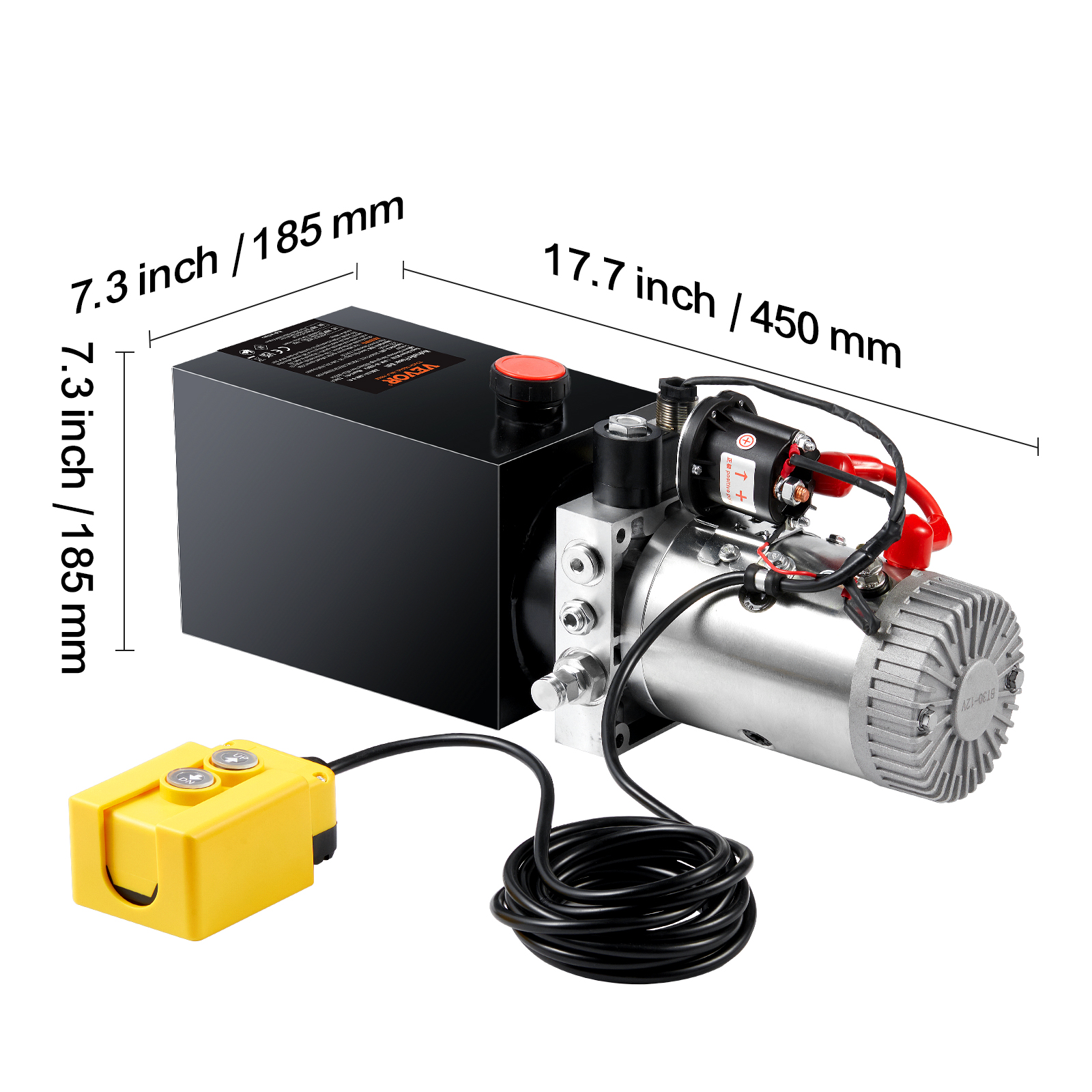 VEVOR Hydraulic Pump, 4 Quart Hydraulic Power Unit, Single Acting Dump ...