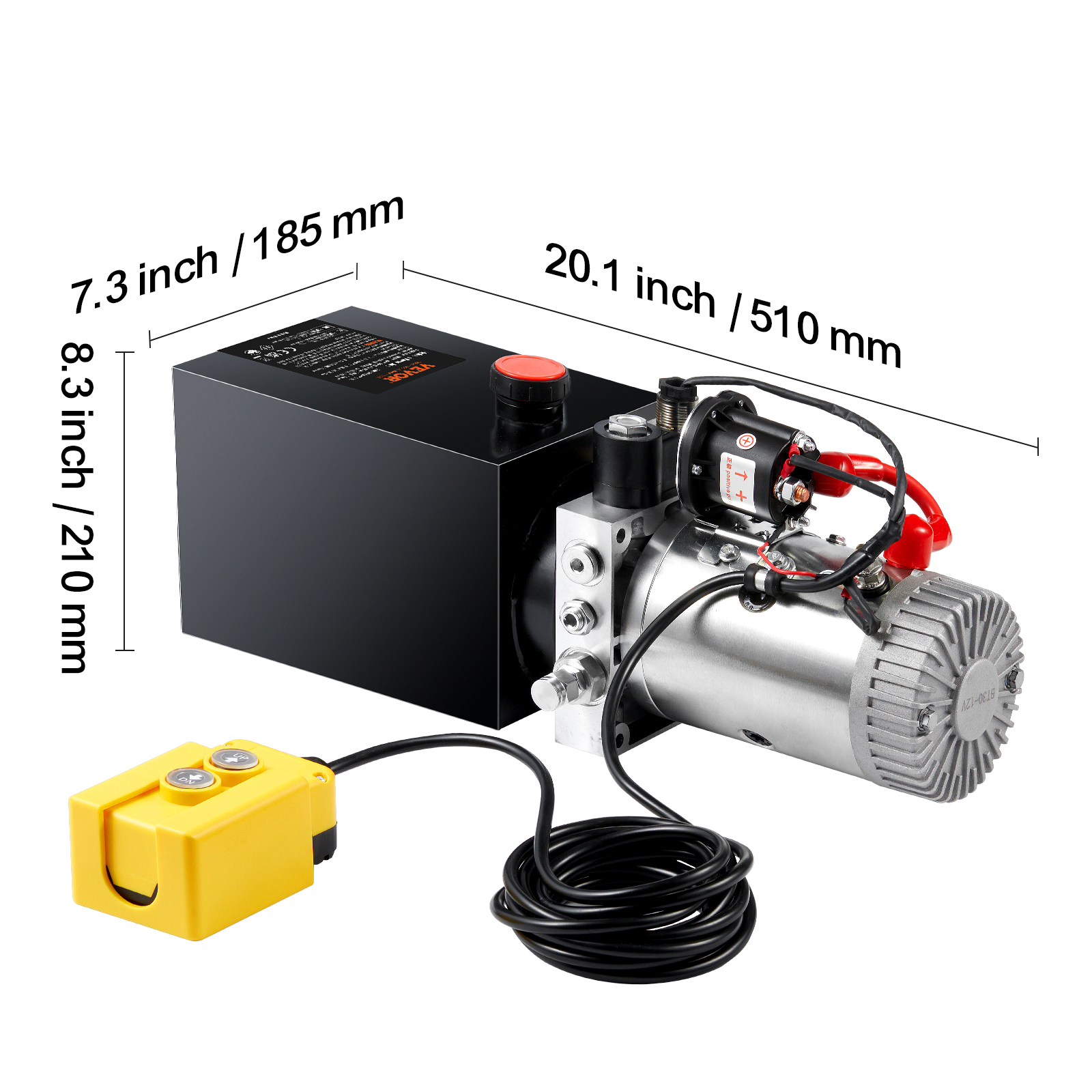 VEVOR Hydraulic Pump, 8 Quart Dump Trailer Pump, Single Acting ...