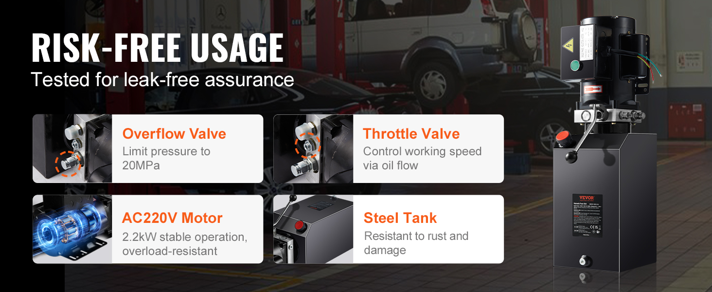 20 Quart Reservoir Pump 12V Hydraulic Power Unit - 5 Gallon Single ...