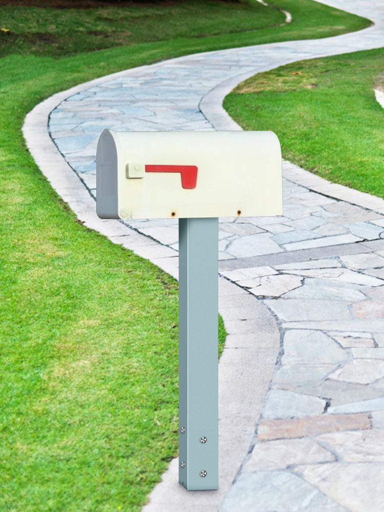 VEVOR Mailbox Post, 27" High Mailbox Stand, Granite Powder-Coated Mail ...