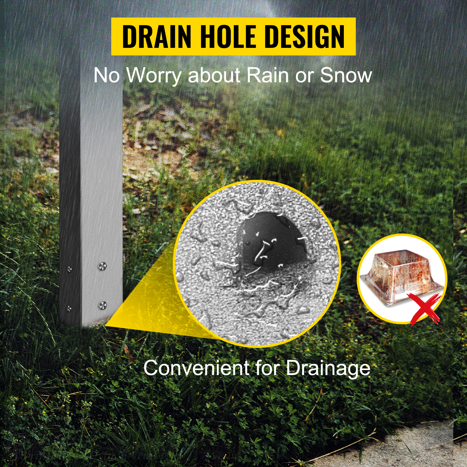 VEVOR Mailbox Post, 27" High Mailbox Stand, White Powder-Coated Mail ...