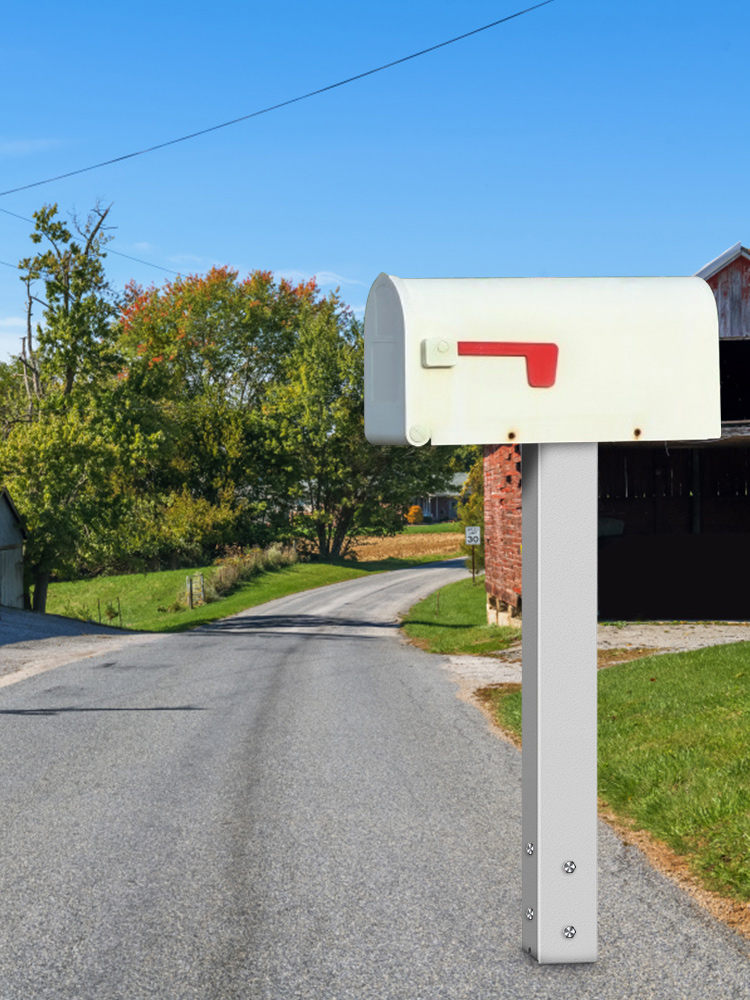 VEVOR Mailbox Post, 27" High Mailbox Stand, White Powder-Coated Mail ...