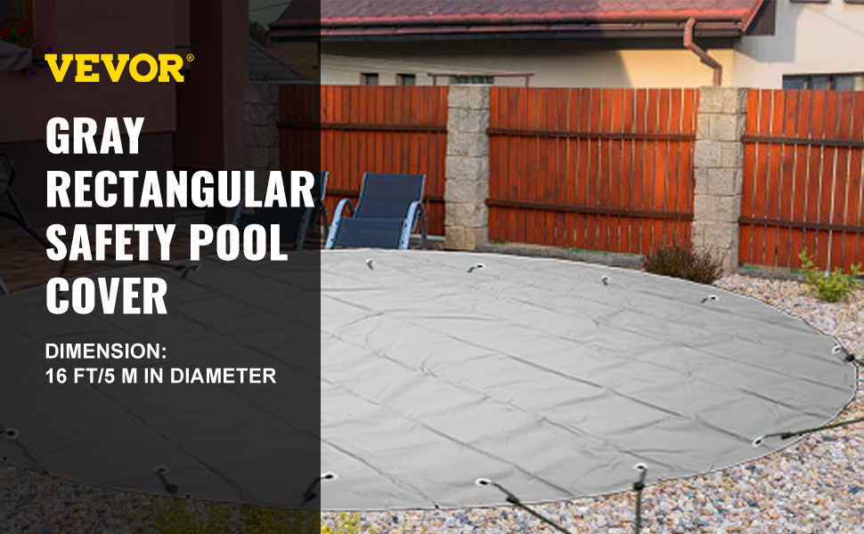 Vevor Pool Safety Cover In-ground Pool Cover 16 Ft Dia. Pvc Pool Cover ...