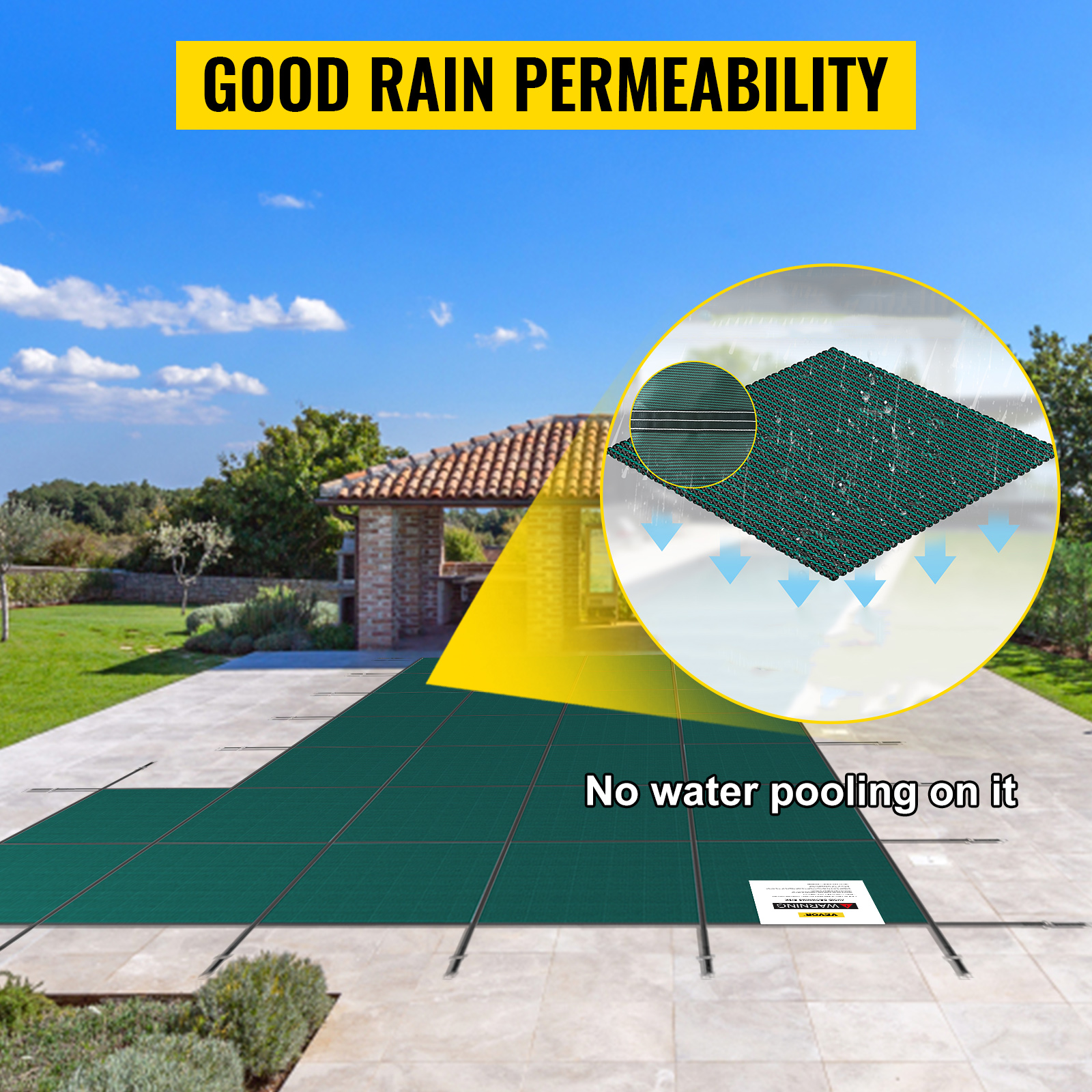 VEVOR Inground Pool Safety Cover Winter Pool Cover 20 X 38 Ft With