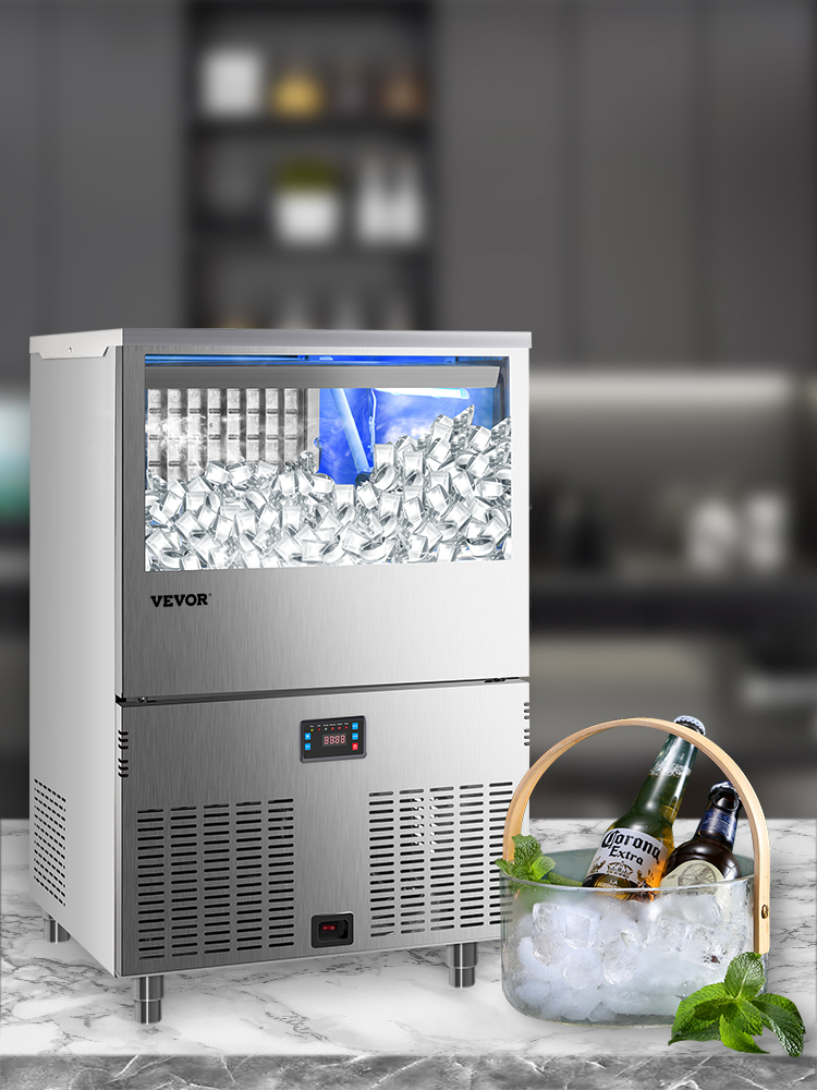 VEVOR 110V Commercial Ice Maker 265LBS/24H with Large Storage 110LBS ...