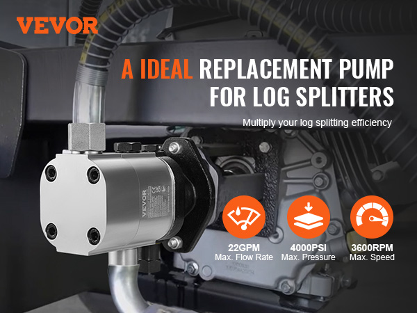 VEVOR Hydraulic Wood Log Splitter Pump Kit, 22GPM, 2 Stage 4000PSI ...