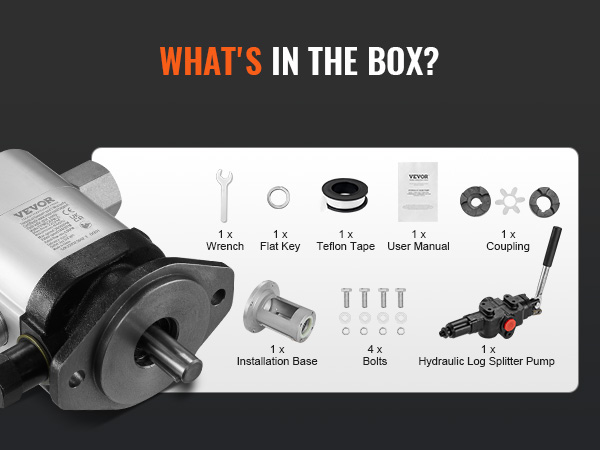 VEVOR Hydraulic Wood Log Splitter Pump Kit, 22GPM, 2 Stage 4000PSI ...